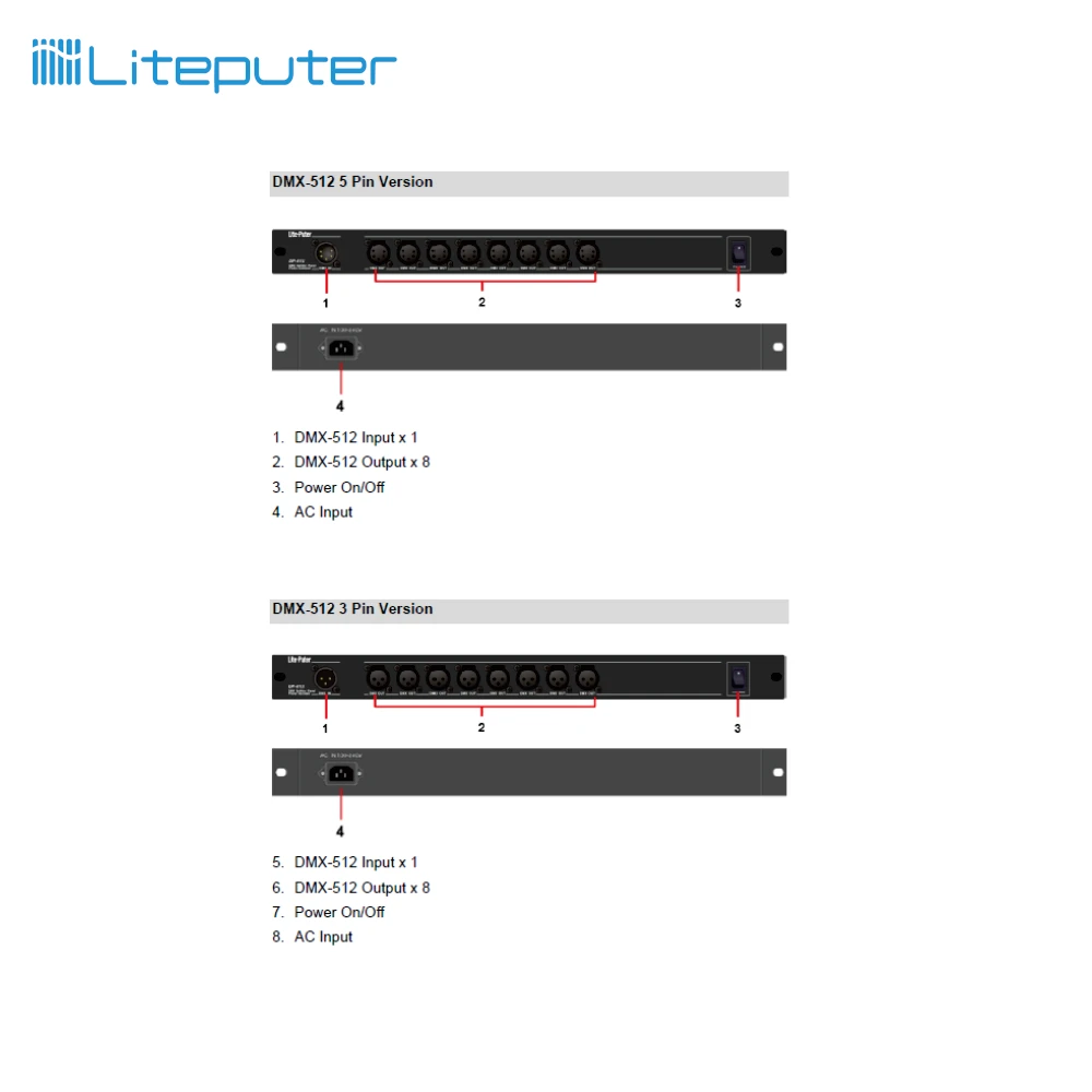 8 Channel DMX Splitter - Efficient Lighting Solutions