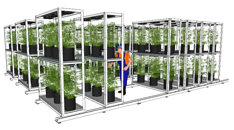 Ecospeed Hydroponic Mobile Grow Rack System Horticulture Vertical Grow ...