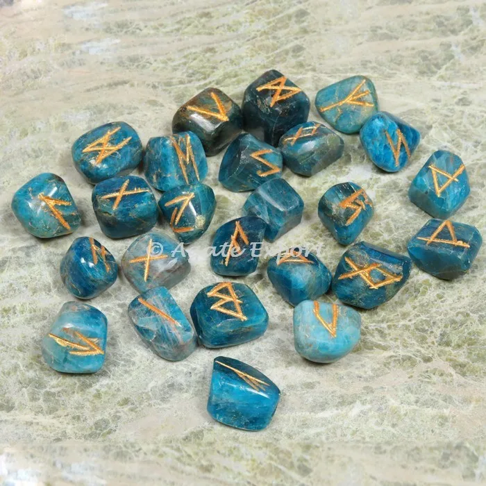 Wholesale Agate Rune Set with Box Natural Wicca Energy Stone Divination ...