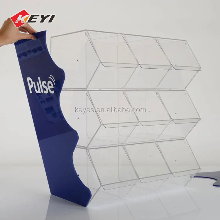 Custom Clear Acrylic 9 Compartments Candy Shelves Counter Top Display ...