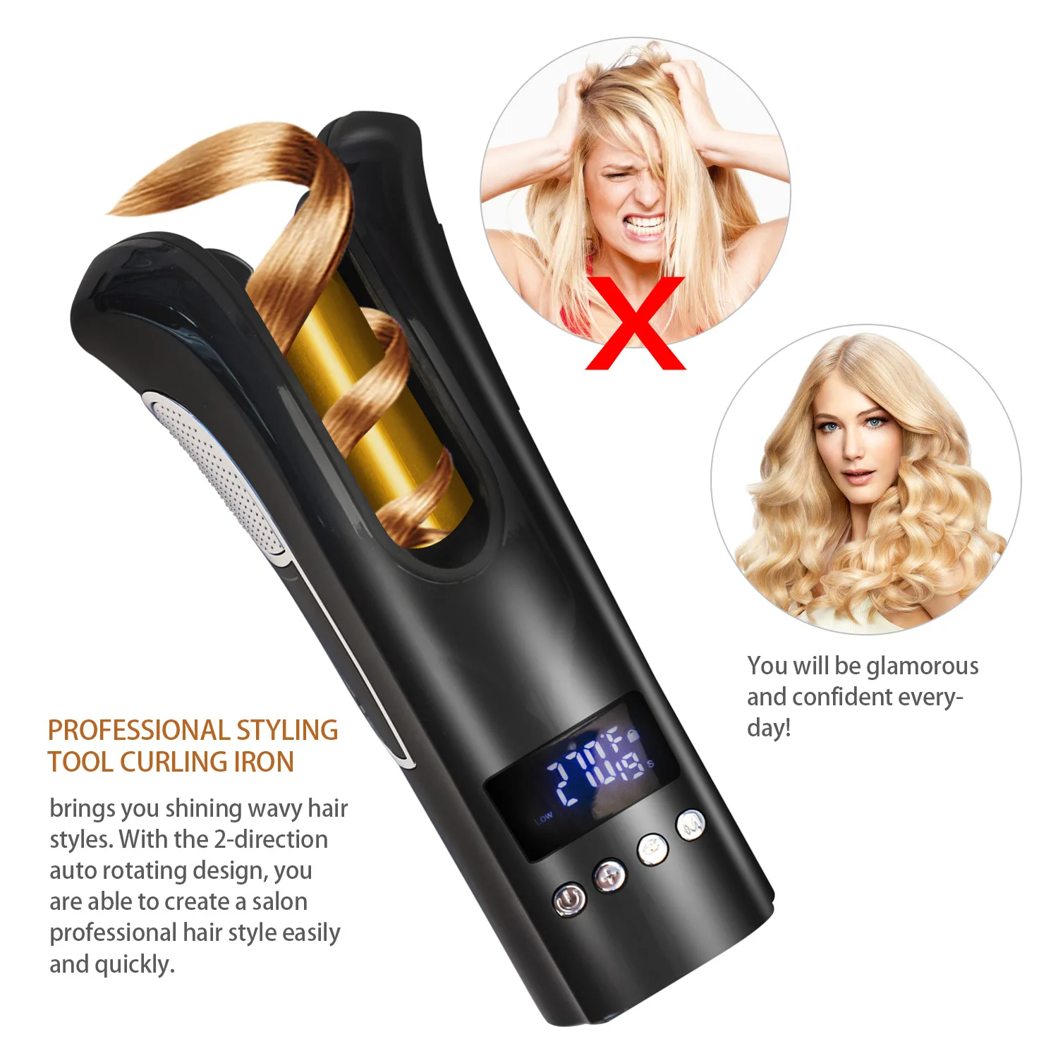 Professional Automatic Hair Curler Machine Ceramic Hair Curler ...