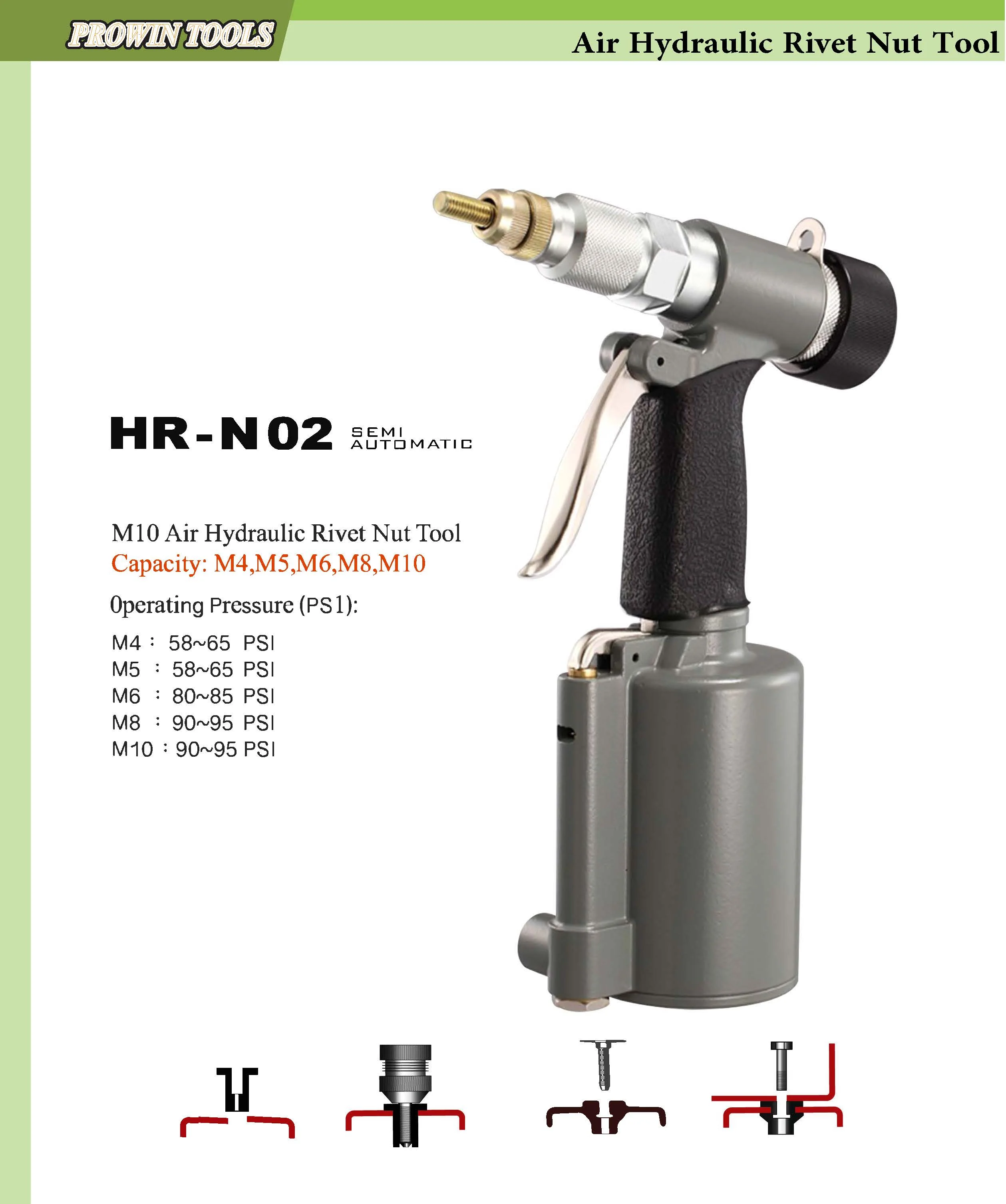 M3 M4 M5 M6 M8 M10 M12 Air Hydraulic Rivet Nut Tools