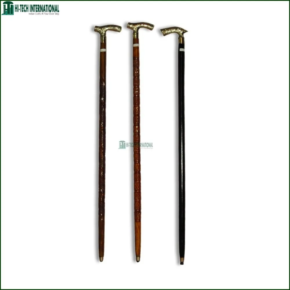 Elegant Walking Sticks With Brass Head - High Quality Canes - Metal ...