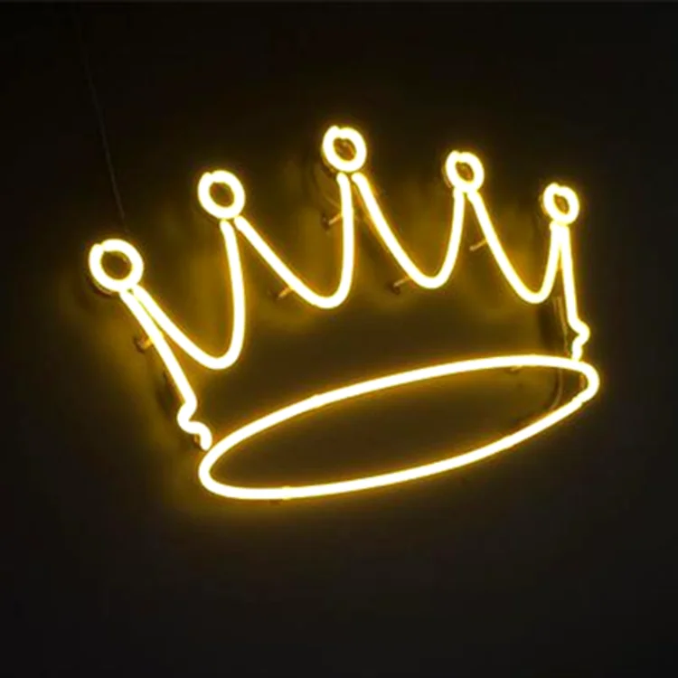 Corona De Neón Led De Forma De Color Amarillo Decoración Arte Luces De ...