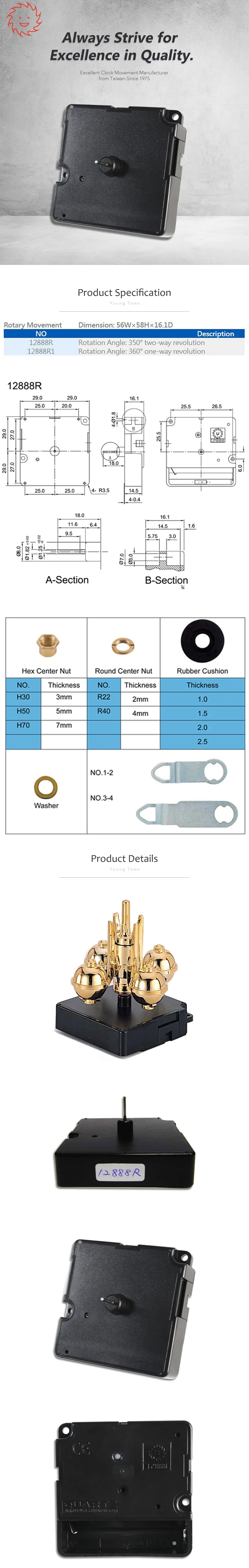 Anniversary Clock Rotating Pendulum Movement - Traditional Design