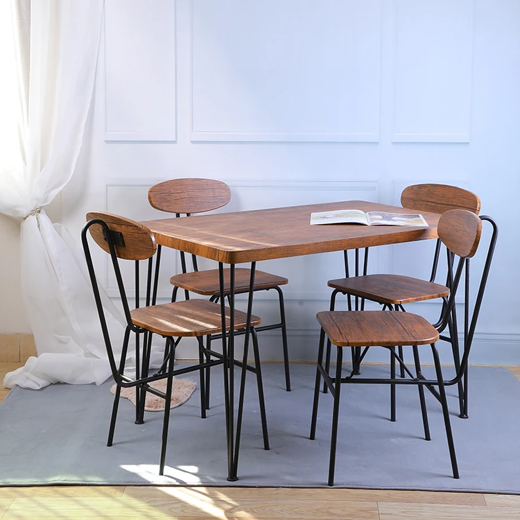 Din Economy Mdf Steel Modern Dining Room Furniture Table Set And Chair ...