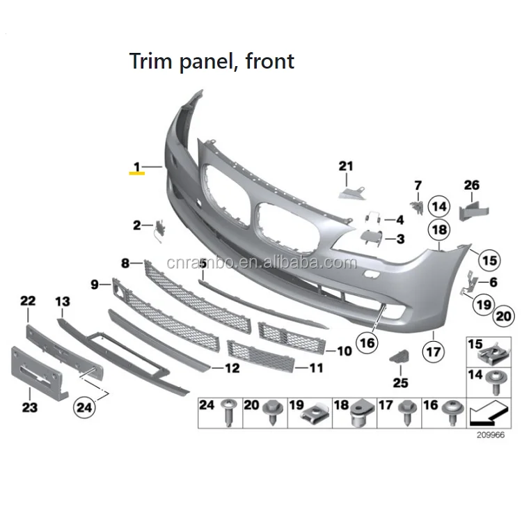 OEM 51117238749 Front Bumper Cover for BMW 7 F01 F02| Alibaba.com