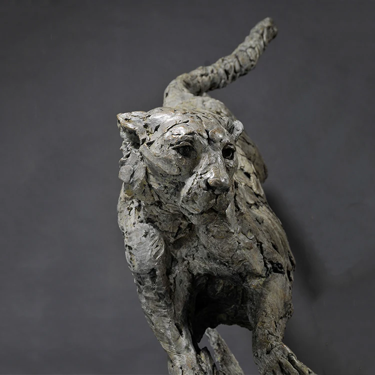 Bronze Cheetah Sculpture: Life Size Cheetah Statue for Garden Park ...