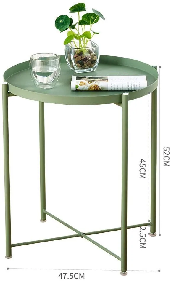Customisable Metal Two Tier Foldable Round Coffee Or Side Table Perfect ...