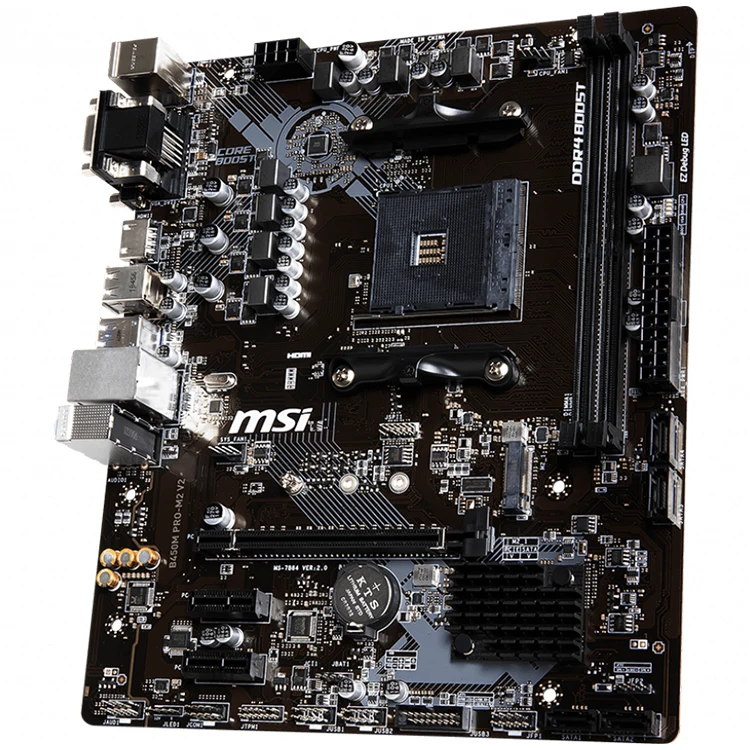 MSI ProSeries B450M PRO-M2 V2 Micro-ATX AMD AM4 Socket Motherboard for ...