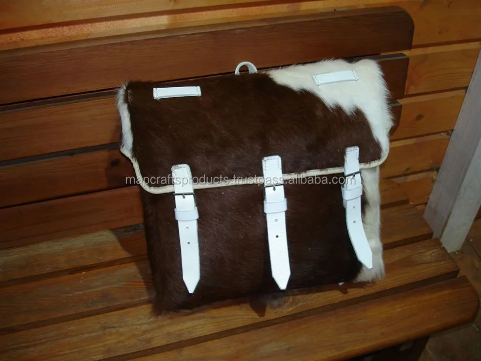 Vintage 100% Genuine Cowhide Leather Men's French Napoleon Backpack