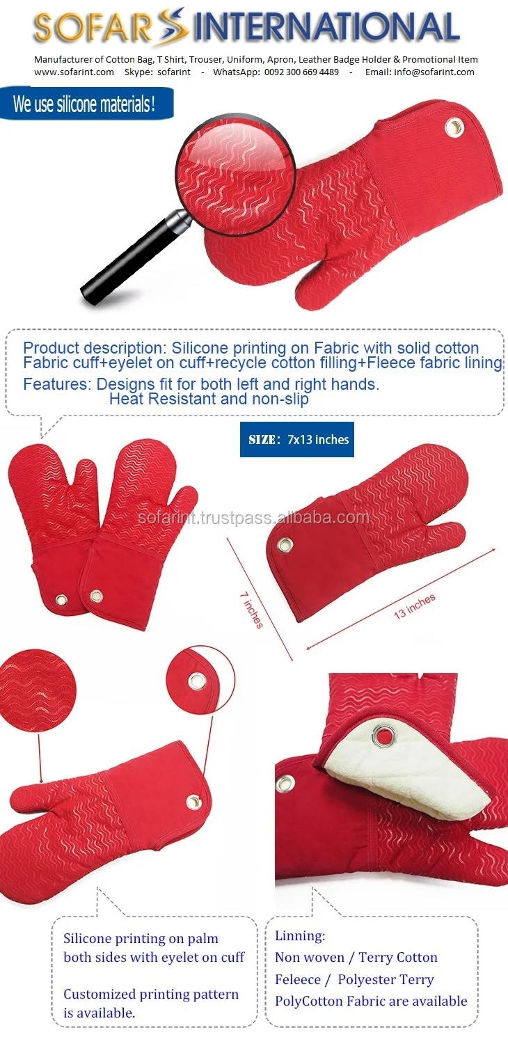 Bakery Oven Mitten Oven Mitts Bake Working Glove & Place Mat - Buy ...