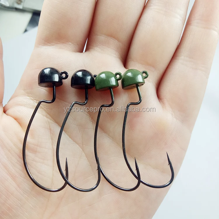 High Quality Tungsten Ned Offset Rig Jig Head Bass Fishing Hook Jig ...