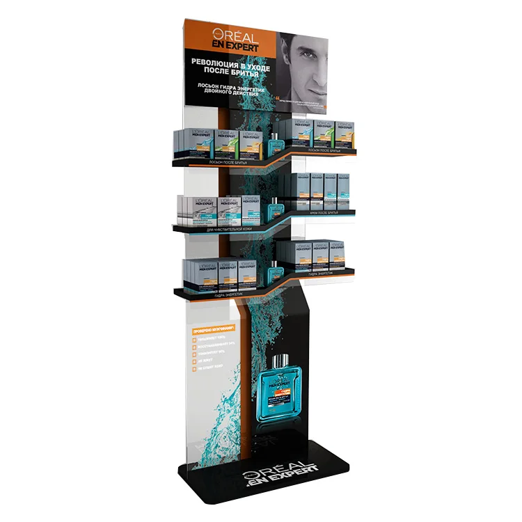 High-end Led Shopping Mall Floor Skin Care Display Stand Rack Acrylic ...