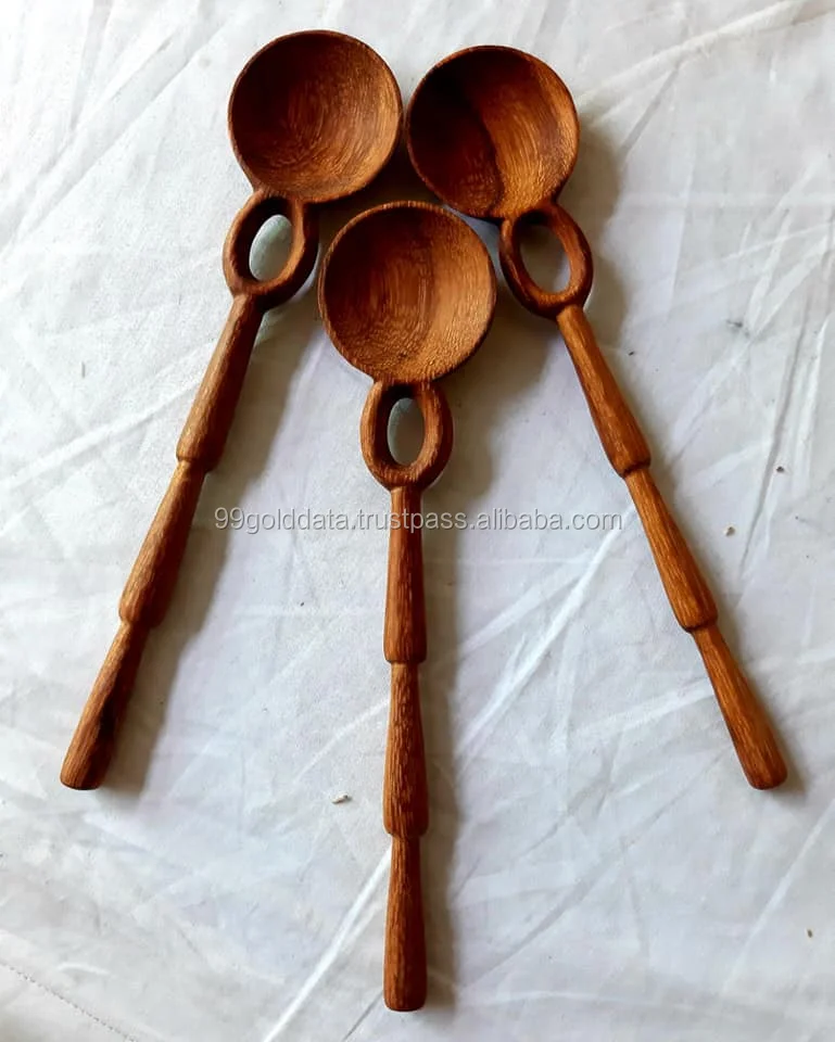 Vietnamese Eco-Friendly Wooden Kitchen Spoons - Unique Design