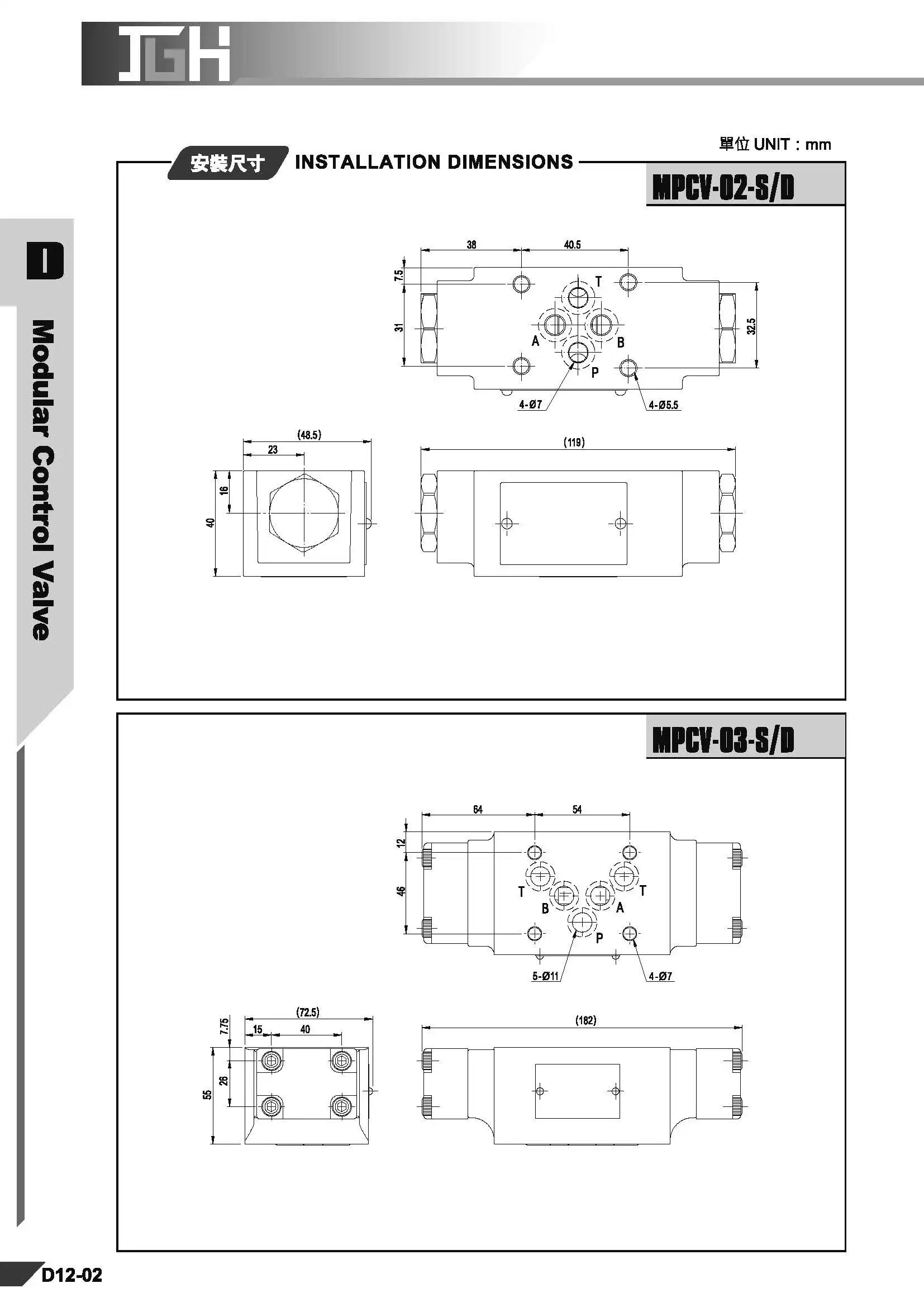 MPCV Modular Pilot Operated Check Hydraulic Valve - JGH