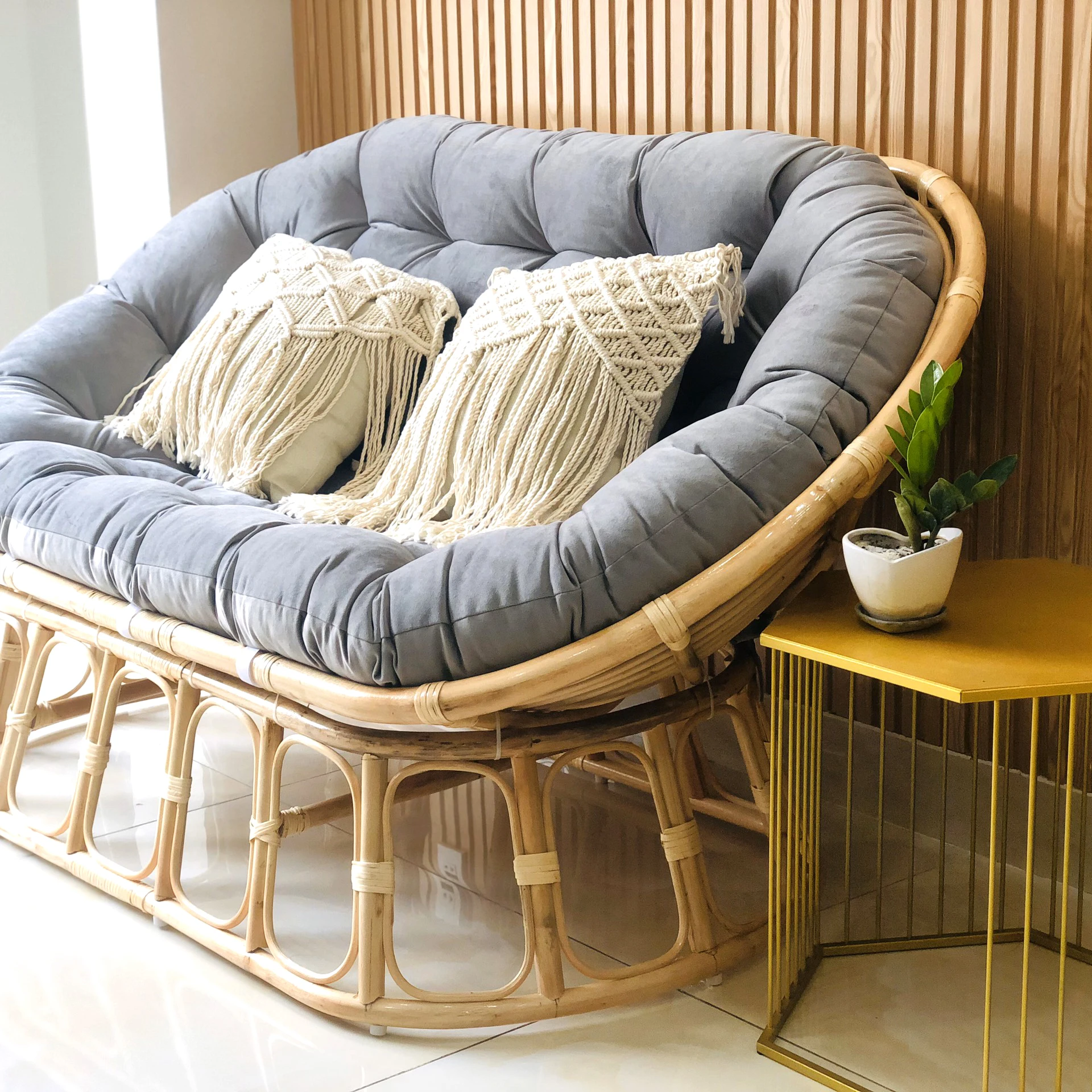 Papasan Chair Vintage - Comfortable Outdoor Rattan Furniture