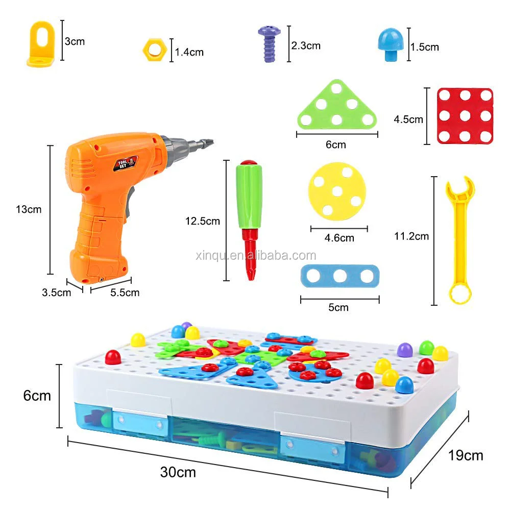 Stem Construction Toys 3d Puzzle Screw Toy With Electronic Drill Diy ...