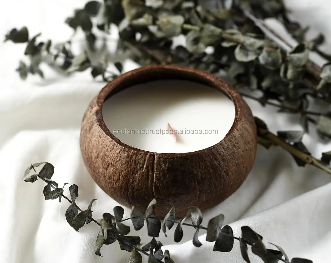 Eco Friendly Natural Coconut Shell Candle Bowls Coco Candles - Buy ...