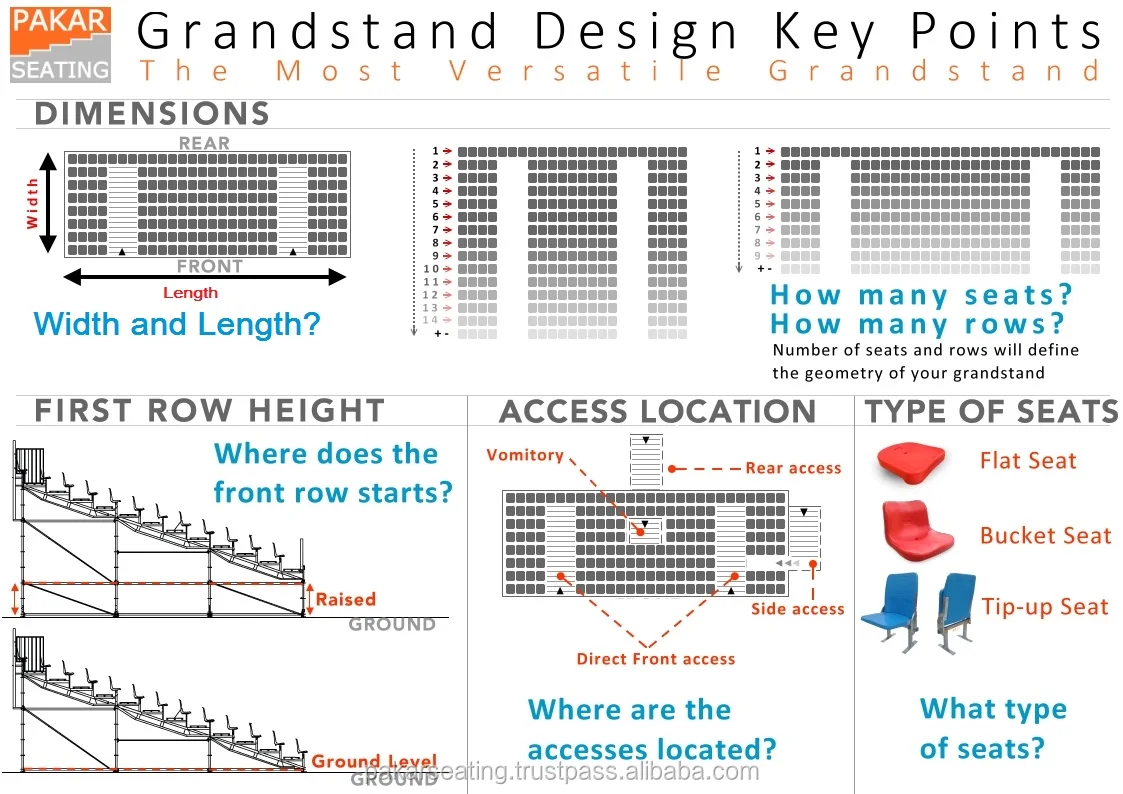 Steel Grandstand - Outdoor Spectator Stand for 83 Seats