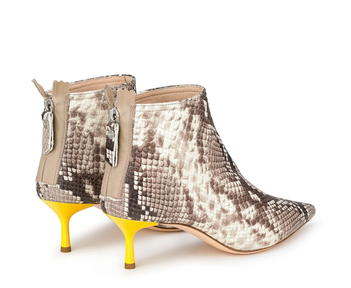 Sexy Pu Snake Skin Ankle Boot Back Zip Animal Print Pointed Toe Thin ...