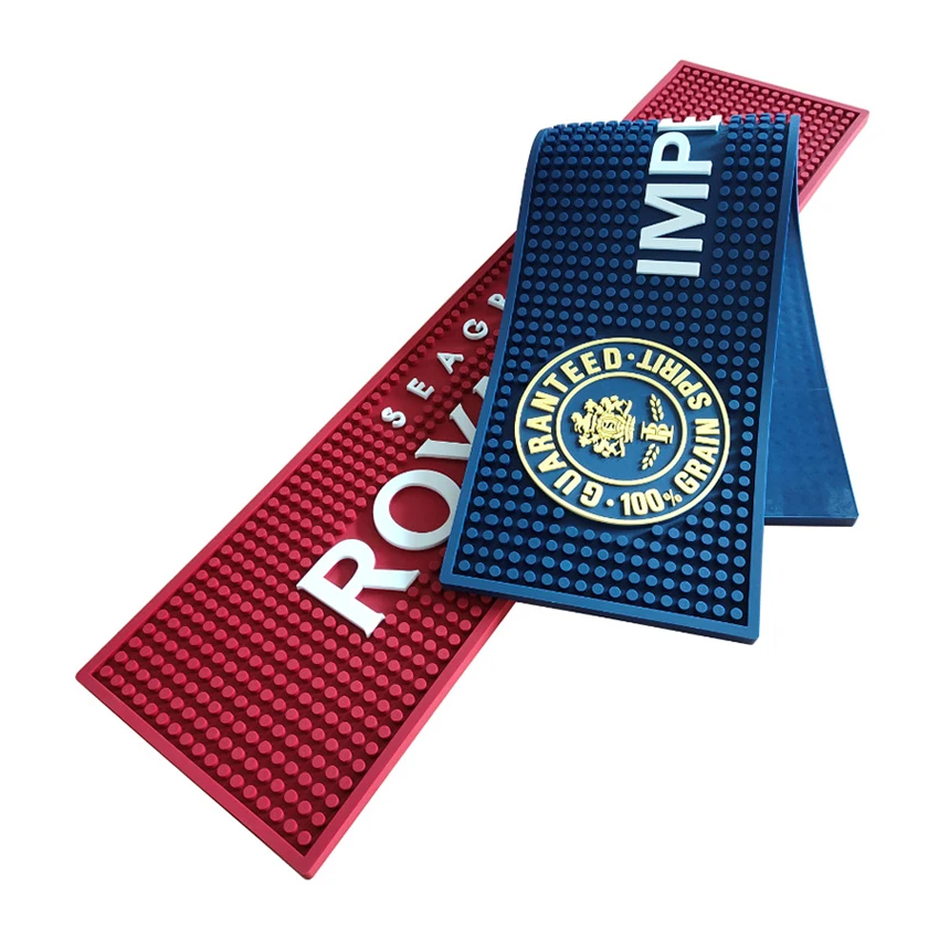 Soft PVC bar Rail Mat Customized Embossed logo Bar Runner Mat Barber ...