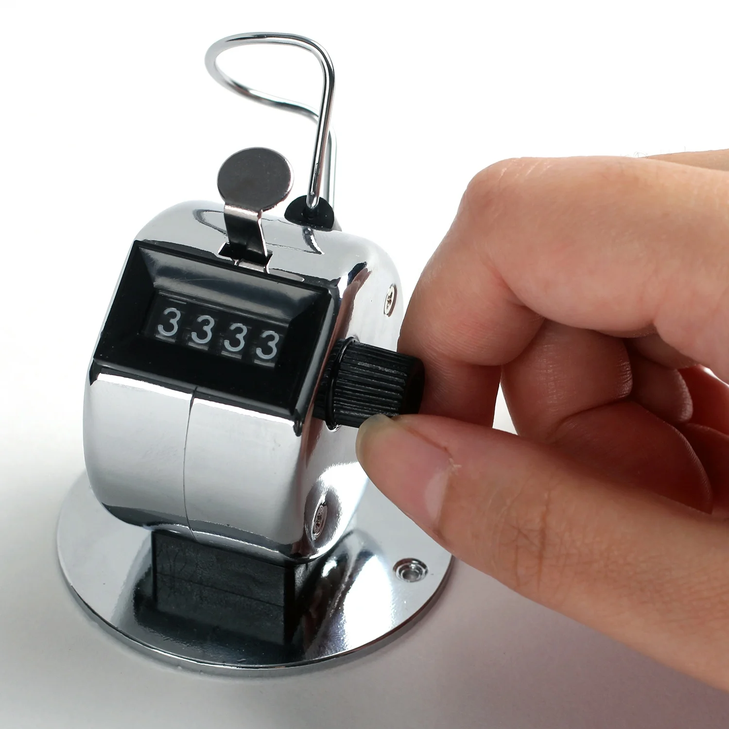 Basic 4-digit Metal Shell Desktop Number Clicker Mechanical Hand Tally ...