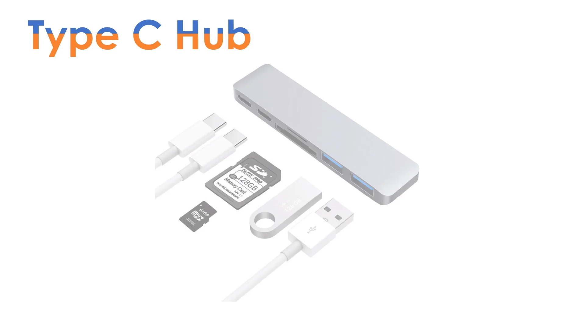 Usb-c Adapter Met Thunderbolt 3 Grijs 2 X Usb 3.0 Poort Reader Sd ...