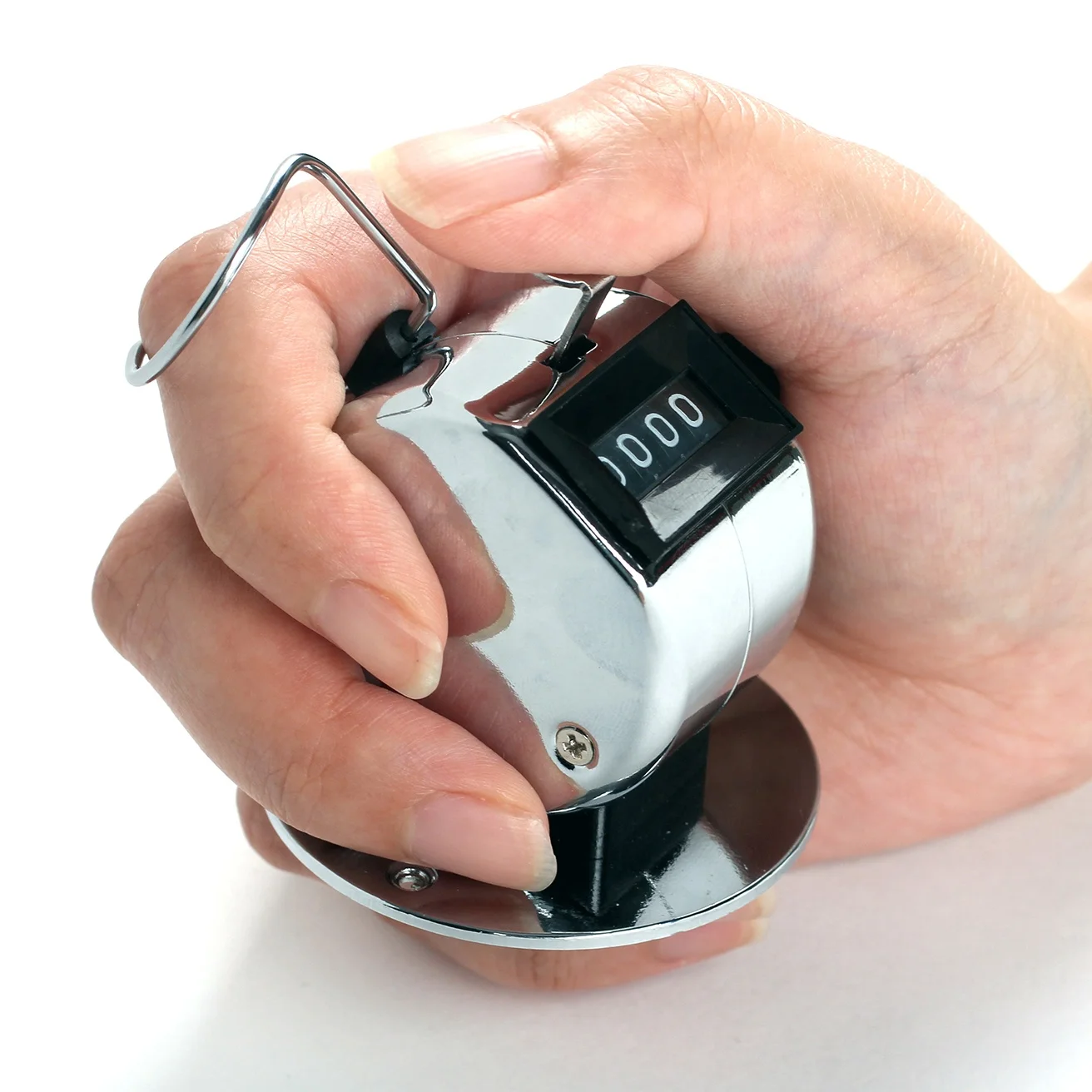 Basic 4-digit Metal Shell Desktop Number Clicker Mechanical Hand Tally ...